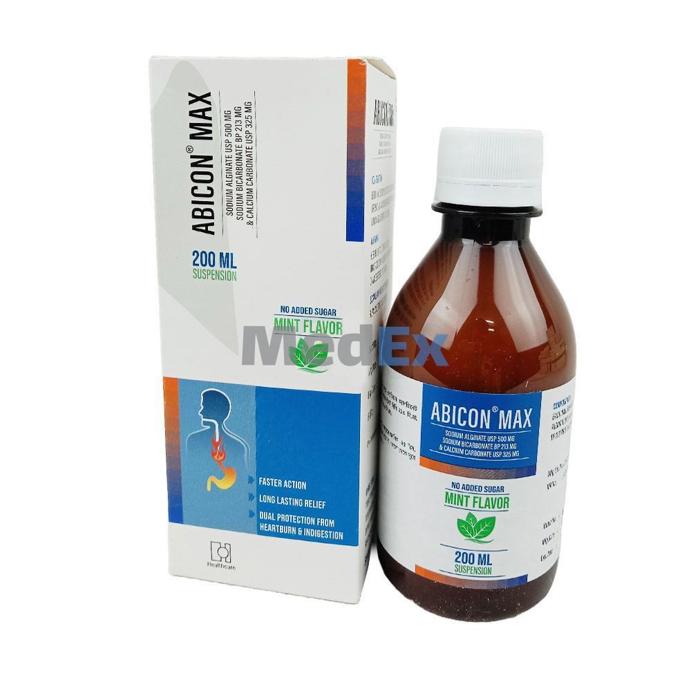 Abicon Max | (500 mg+213 mg+325 mg)/10 ml | Suspension | এবিকন ম্যাক্স ...