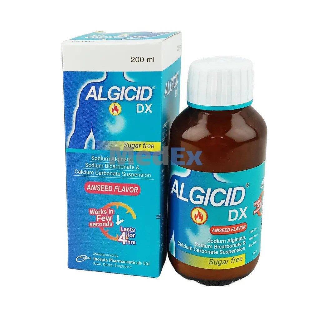Algicid DX | (500 mg+213 mg+325 mg)/10 ml | Suspension | এলজিসিড ডিএক্স (৫০০ মি.গ্রা.+২১৩ মি ...