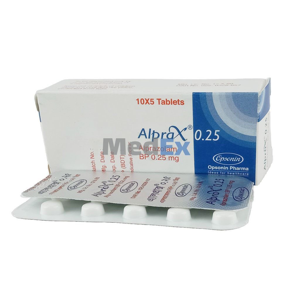 Alprax | 0.25 mg | Tablet | এ্যালপ্রাক্স ০.২৫ মি.গ্রা. ট্যাবলেট | Opsonin Pharma Ltd ...