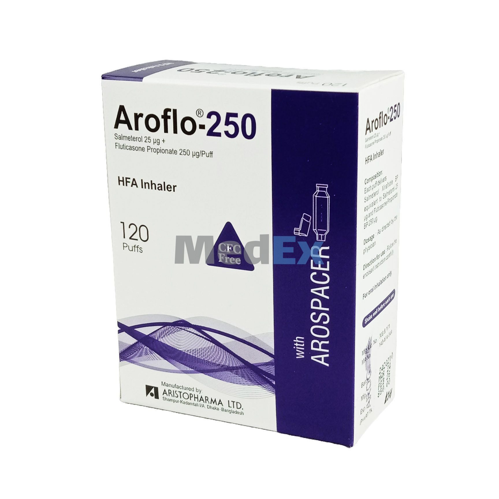 Aroflo | (25 mcg+250 mcg)/puff | Inhaler | এরোফ্লো (২৫ মাইক্রো গ্রাম ...