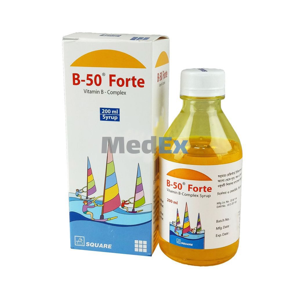 B-50 Forte | (5 mg+2 mg+2 mg+20 mg)/5 ml | Syrup | বি-৫০ ফোর্ট সিরাপ ...