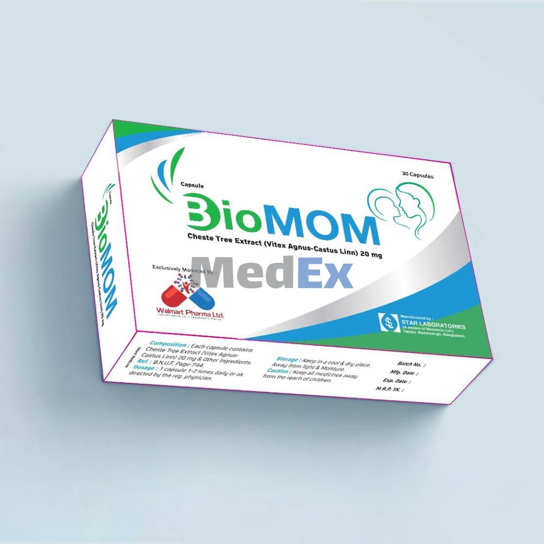 Biomom | 20 mg | Capsule | Walmart pharma Ltd. | Indications ...