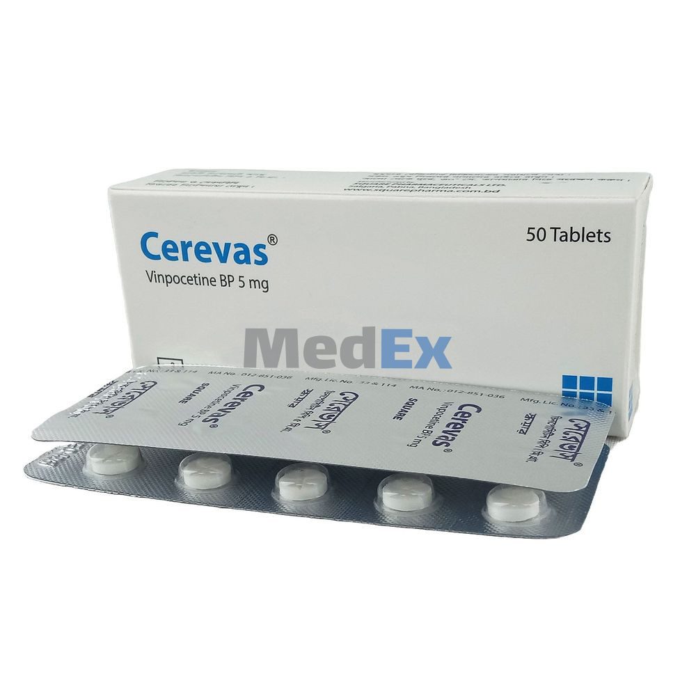 Cerevas | 5 mg | Tablet | সেরেভাস ৫ মি.গ্রা. ট্যাবলেট | Square ...