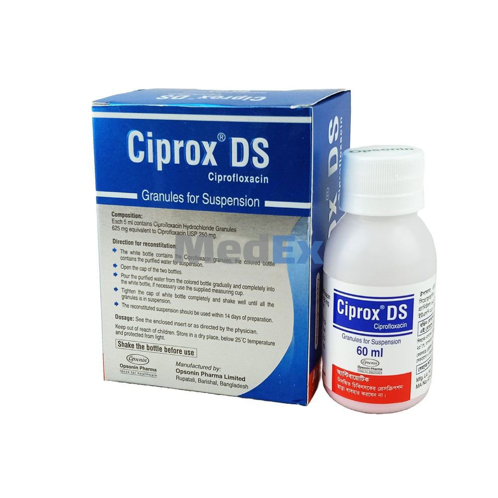 সিপ্রক্স ডিএস ২৫০ মি.গ্রা./৫ মি.লি. সাসপেনশন | Ciprox DS | 250 mg/5 ml ...