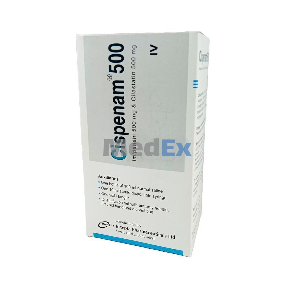 Cispenam | (500 mg+500 mg)/vial | Injection | সিস্‌পেনাম (৫০০ মিগ্রা ...