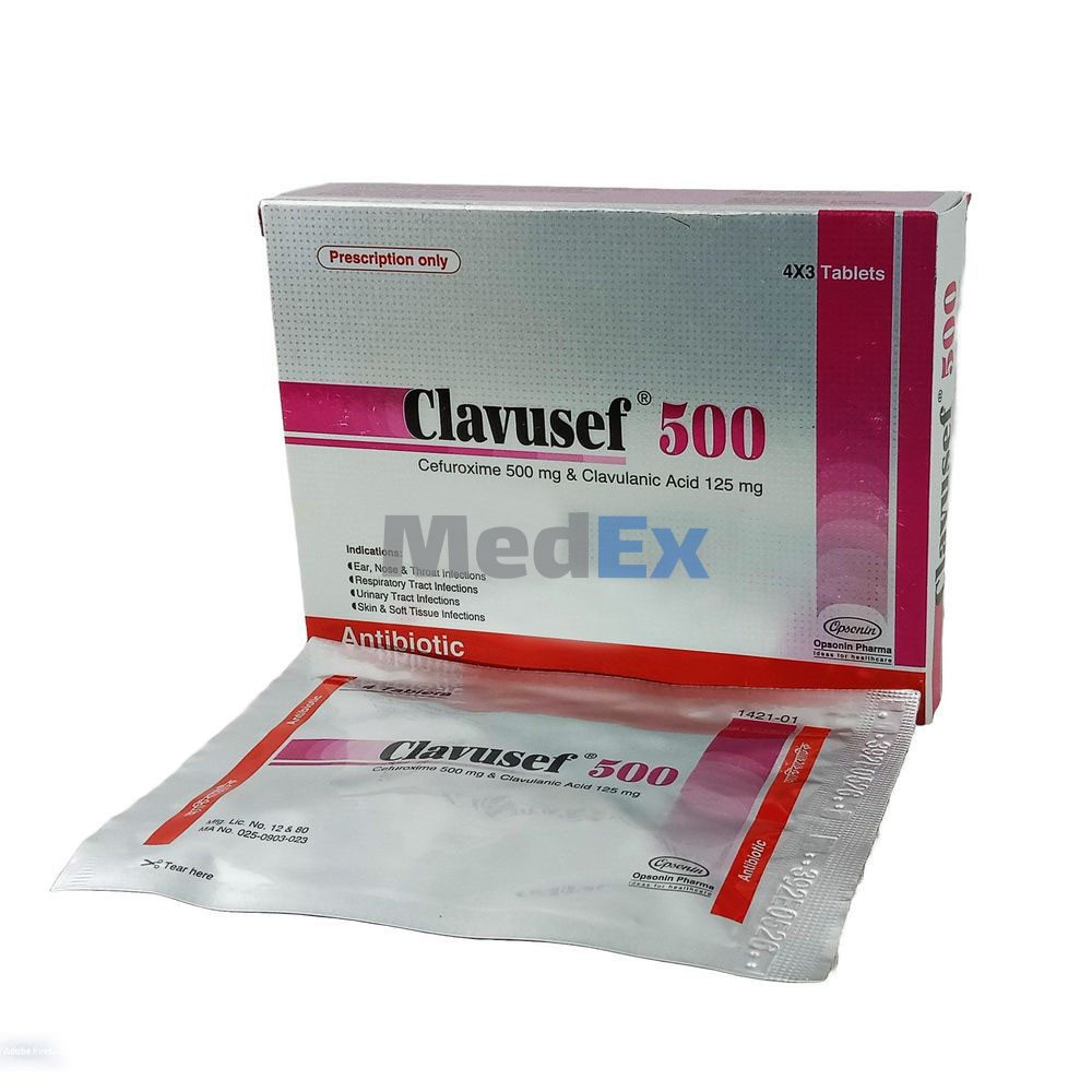 Clavusef | 500 mg+125 mg | Tablet | ক্ল্যাভুসেফ ৫০০ মি.গ্রা.+১২৫ মি ...