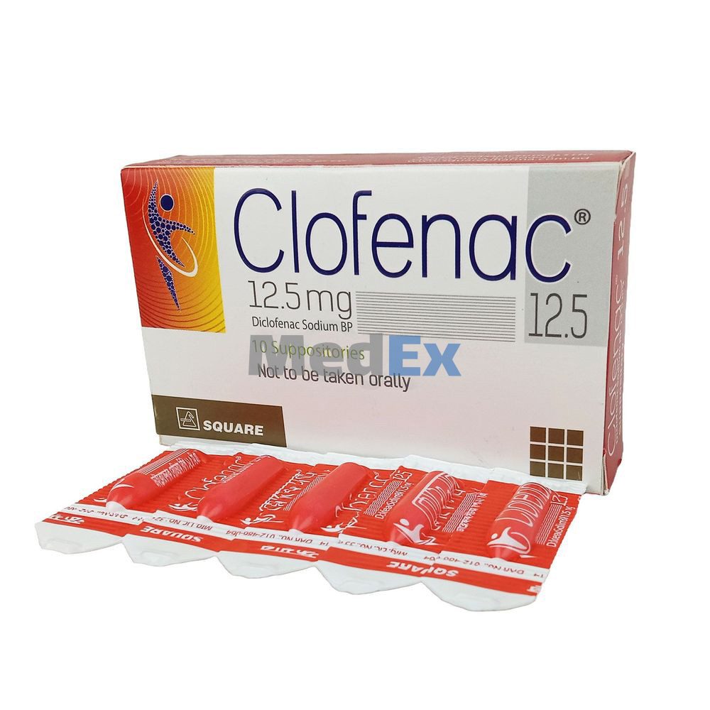 Clofenac | 12.5 mg | Suppository | ক্লোফেনাক ১২.৫ মি.গ্রা. সাপোজিটরি ...