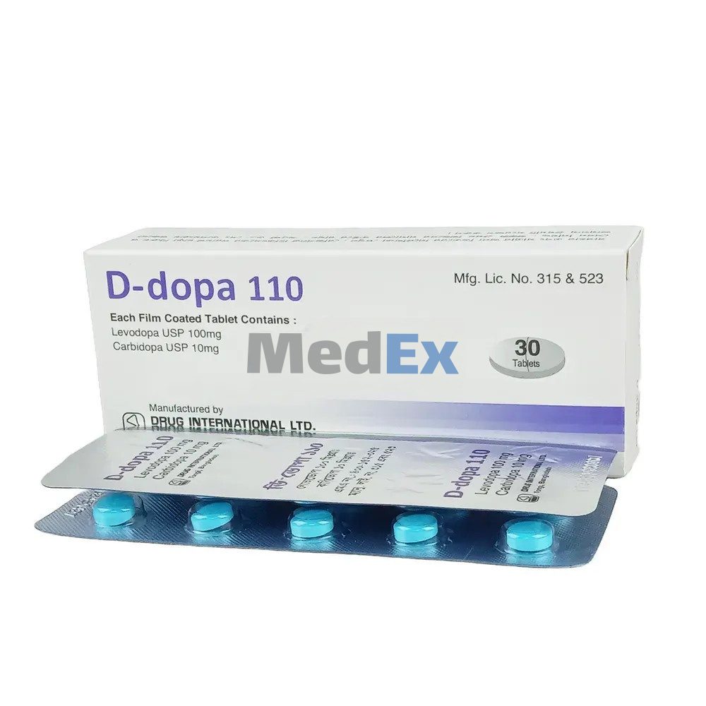 D-Dopa | 100 mg+10 mg | Tablet | ডি-ডোপা ১০০ মি.গ্রা.+১০ মি.গ্রা ...