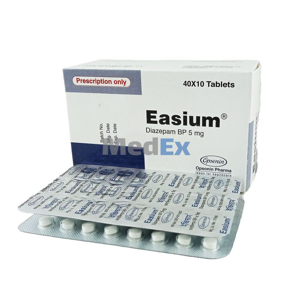 Easium | 5 mg | Tablet | ইজিয়াম ৫ মি.গ্রা. ট্যাবলেট | Opsonin Pharma ...