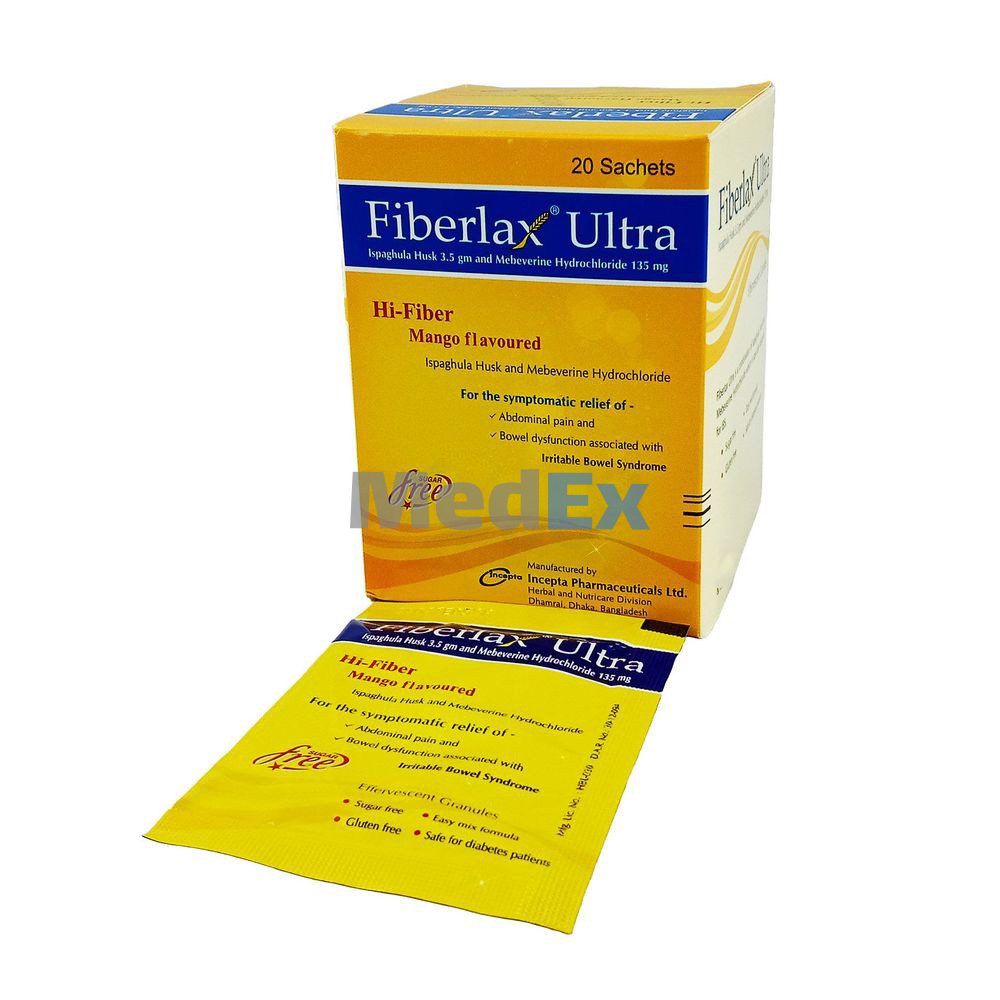 Fiberlax Ultra | (3.5 gm+135 mg)/sachet | Eff. Granules | ফাইবারল্যাক্স ...