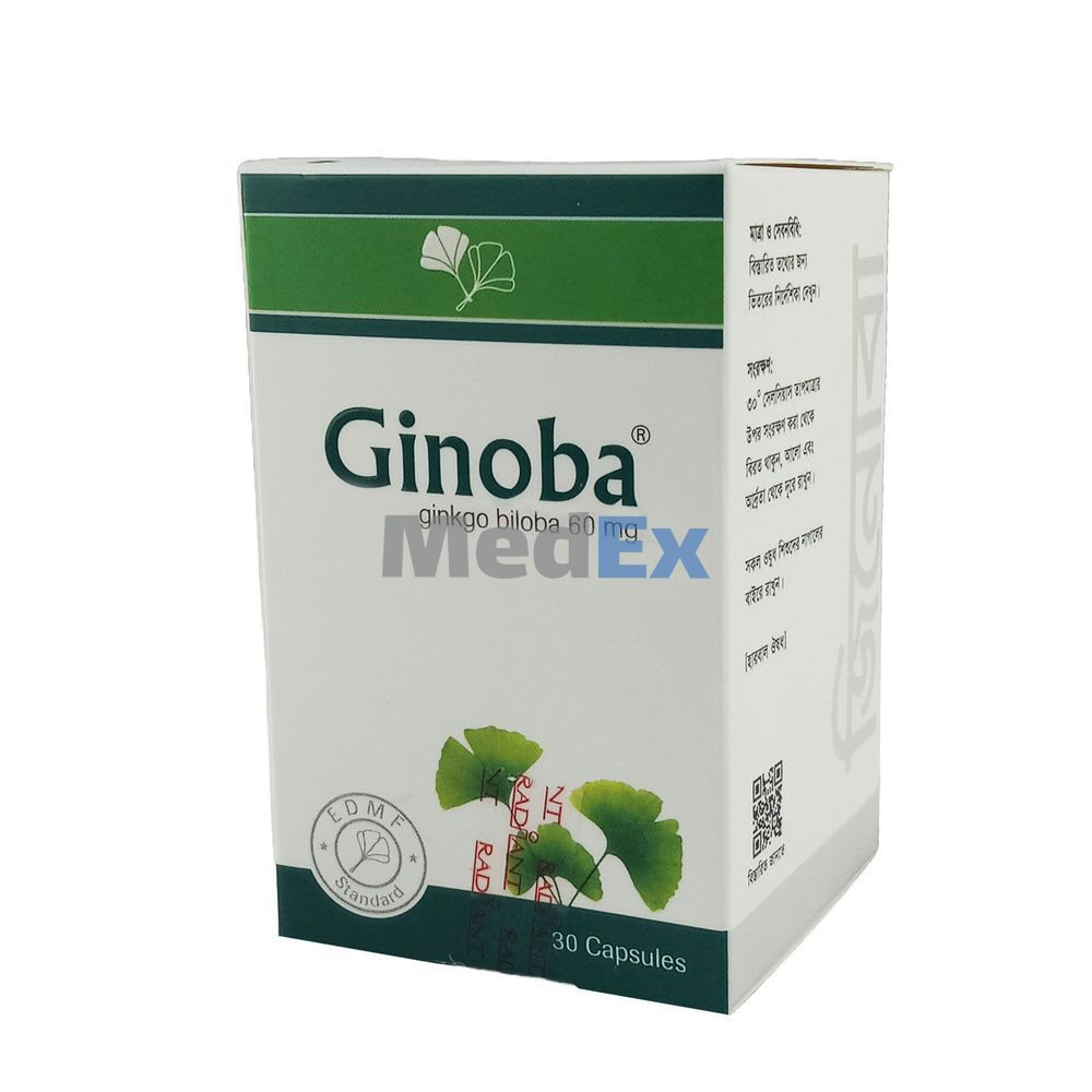 Ginoba | 60 mg | Capsule | জিনোবা ৬০ মি.গ্রা. ক্যাপসুল | Radiant ...