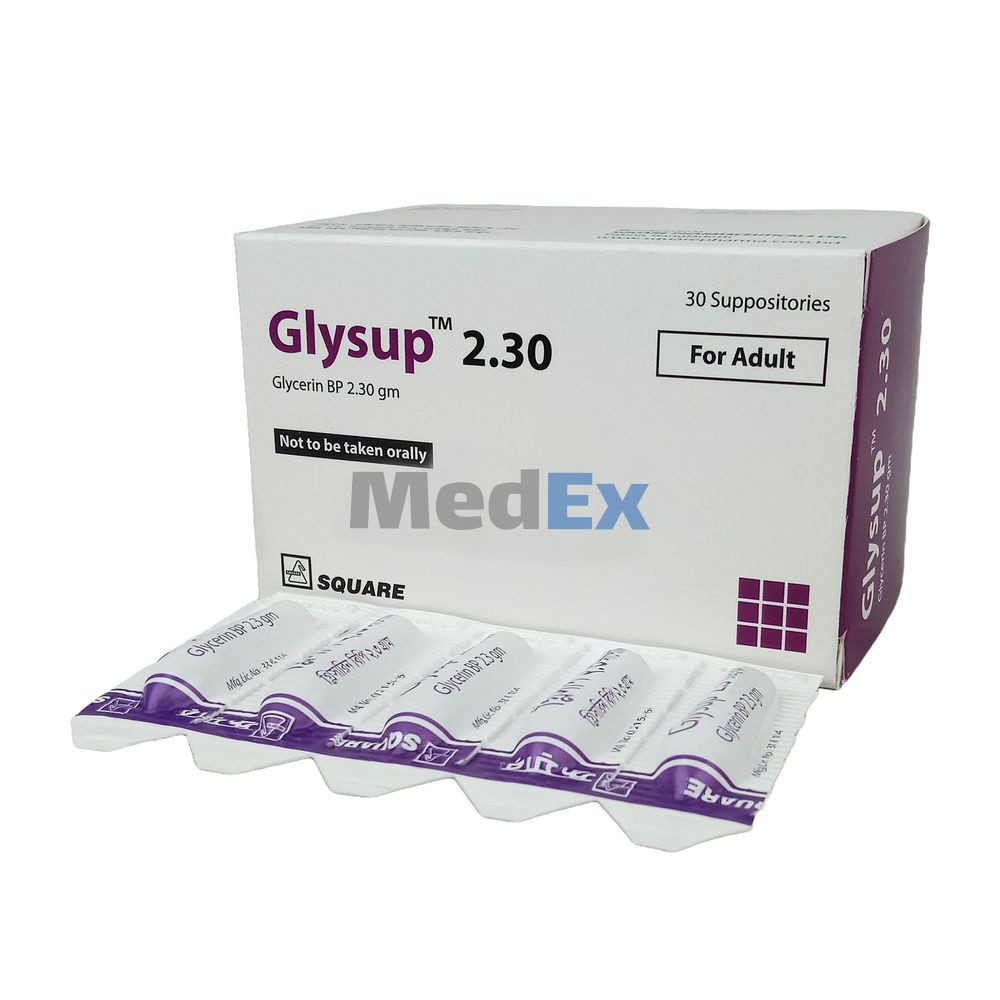 Glysup | 2.30 gm | Suppository | গ্লিসাপ ২.৩০ গ্রাম সাপোজিটরি | Square ...