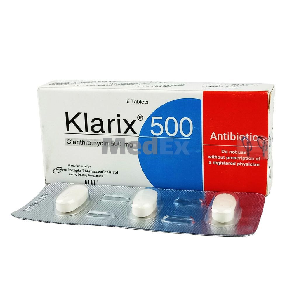 ক্লারিক্স ৫০০ মি.গ্রা. ট্যাবলেট | Klarix | 500 mg | Tablet | Incepta ...