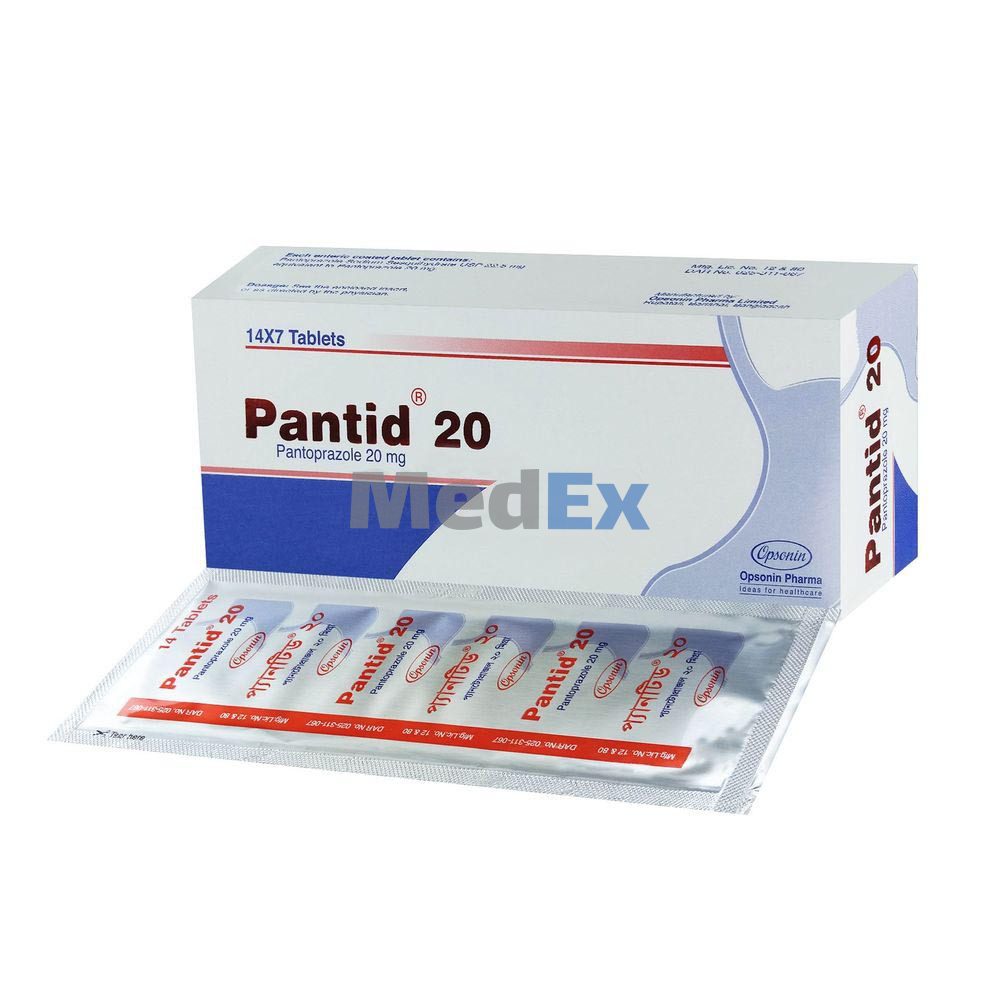 Pantid | 20 mg | Tablet | প্যানটিড ২০ মি.গ্রা. ট্যাবলেট | Opsonin ...