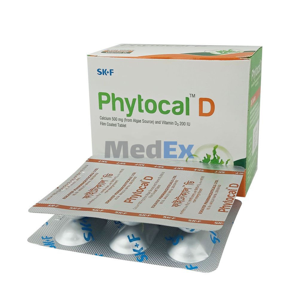Phytocal D | 500 mg+200 IU | Tablet | ফাইটোক্যাল ডি ৫০০ মি.গ্রা.+২০০ আই ...