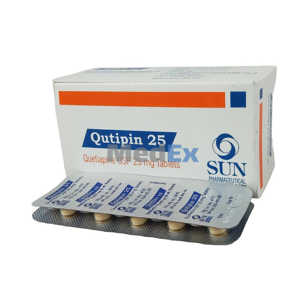 Qutipin | 25 mg | Tablet | কিউটিপিন ২৫ মি.গ্রা. ট্যাবলেট | Sun ...