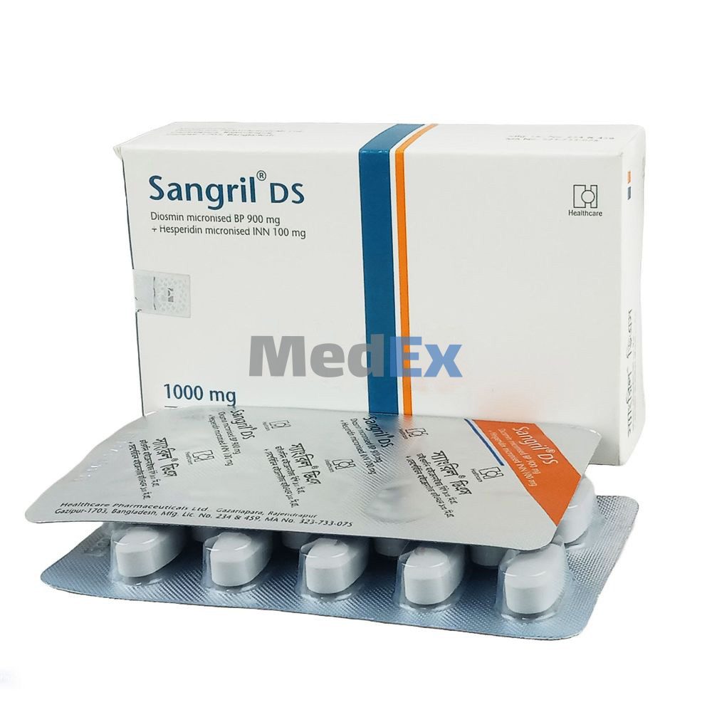 স্যাংরিল ডি এস ৯০০ মি.গ্রা.+১০০ মি.গ্রা. ট্যাবলেট | Sangril DS | 900 ...