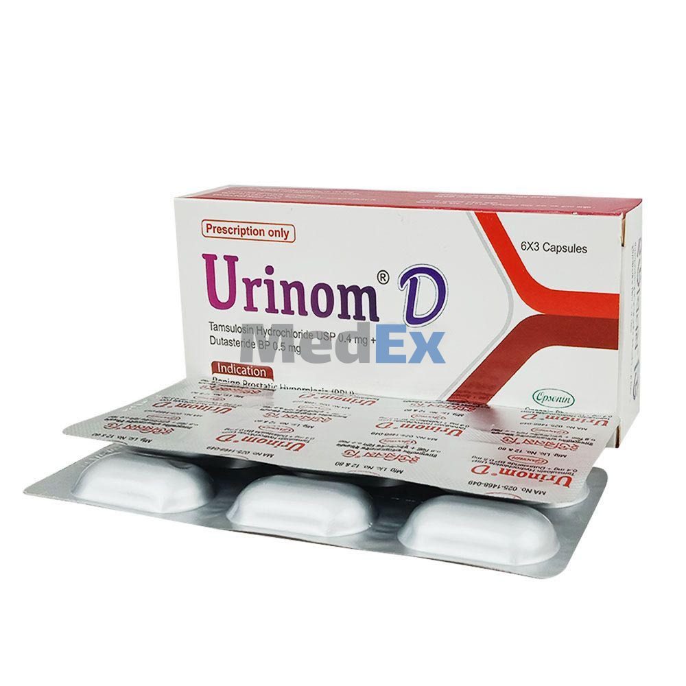Urinom D | 0.4 mg+0.5 mg | Capsule | ইউরিনম ডি ০.৪ মি.গ্রা.+০.৫ মি.গ্রা ...